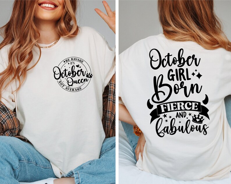 October Girl Svg Bundle, Queens Are Born Svg, October Birthday Svg ...