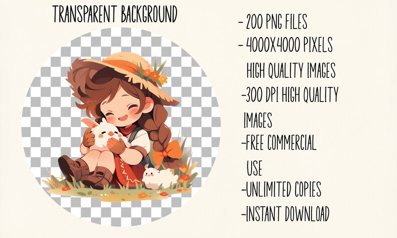 200+ Chibi Farm Bundle, Farm Clipart, Watercolor Farm, Nursery Clipart ...