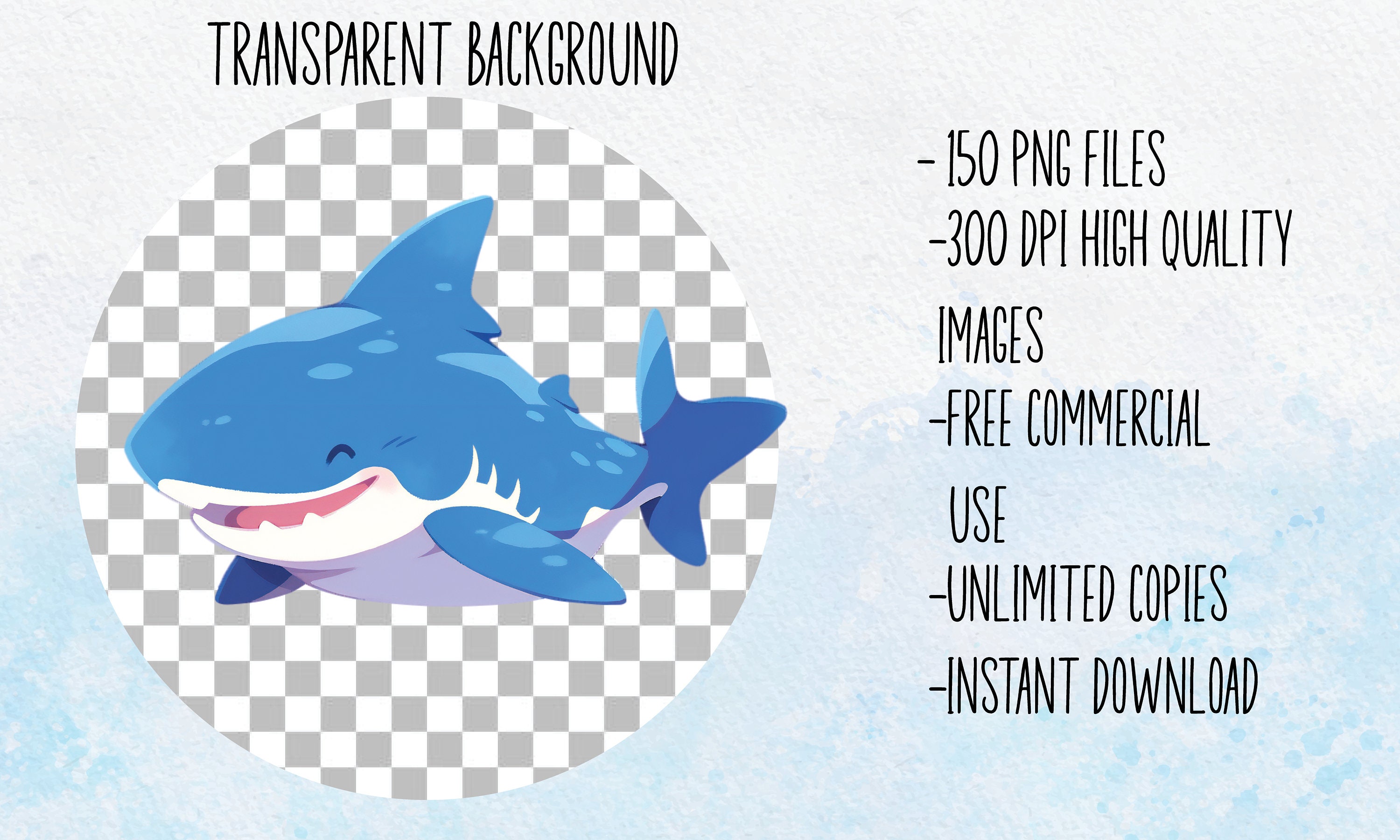 150 Chibi Under the Sea Animals Watercolor Clip Art Bundle Sea Animals ...