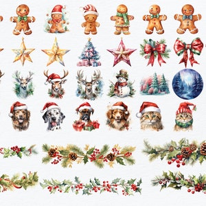300+ Watercolor Christmas Clipart Bundle , Santa Claus Clipart ...