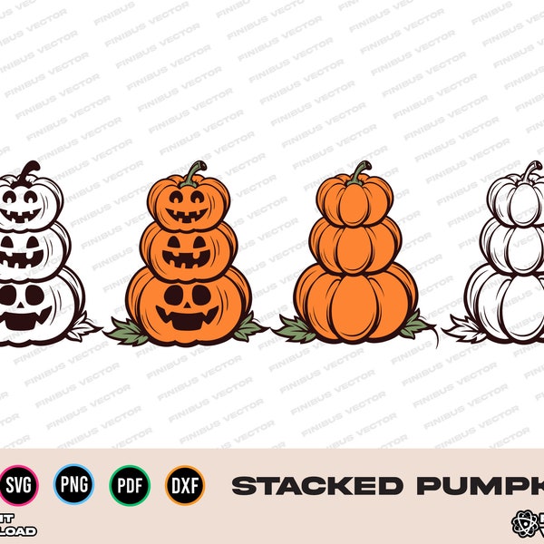 Stacked Pumpkin Clipart - Etsy