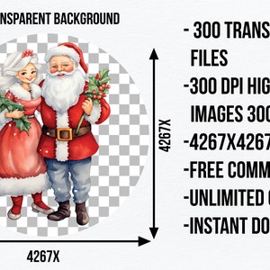 300+ Watercolor Christmas Clipart Bundle , Santa Claus Clipart ...