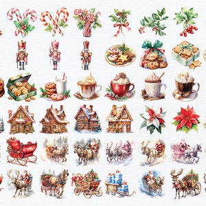 300+ Watercolor Christmas Clipart Bundle , Santa Claus Clipart ...