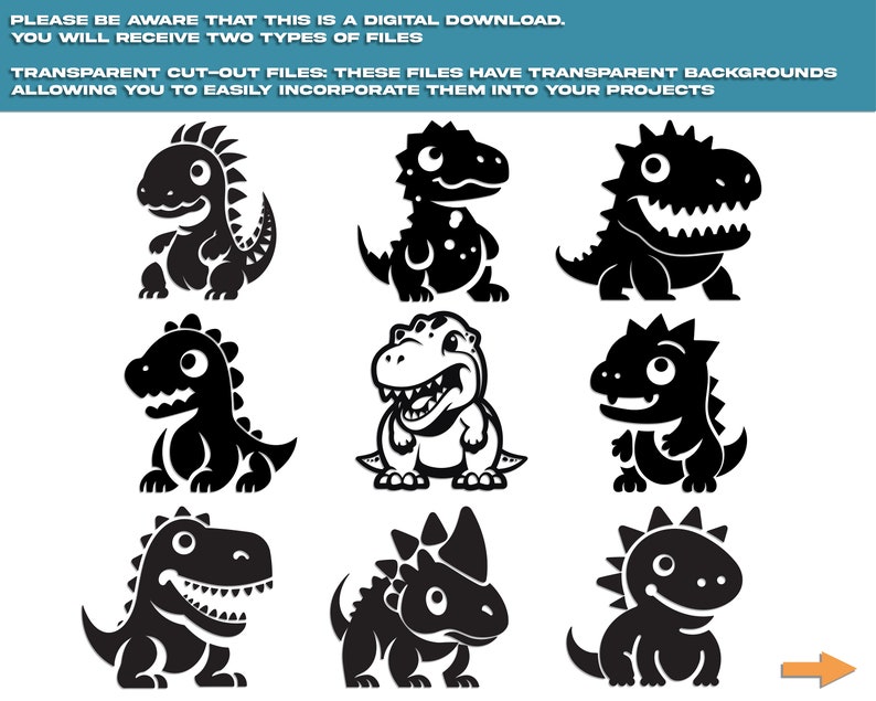 Triceratops Svg Cute Dinosaur Clipart Bundle Silhouette & PNG Images ...
