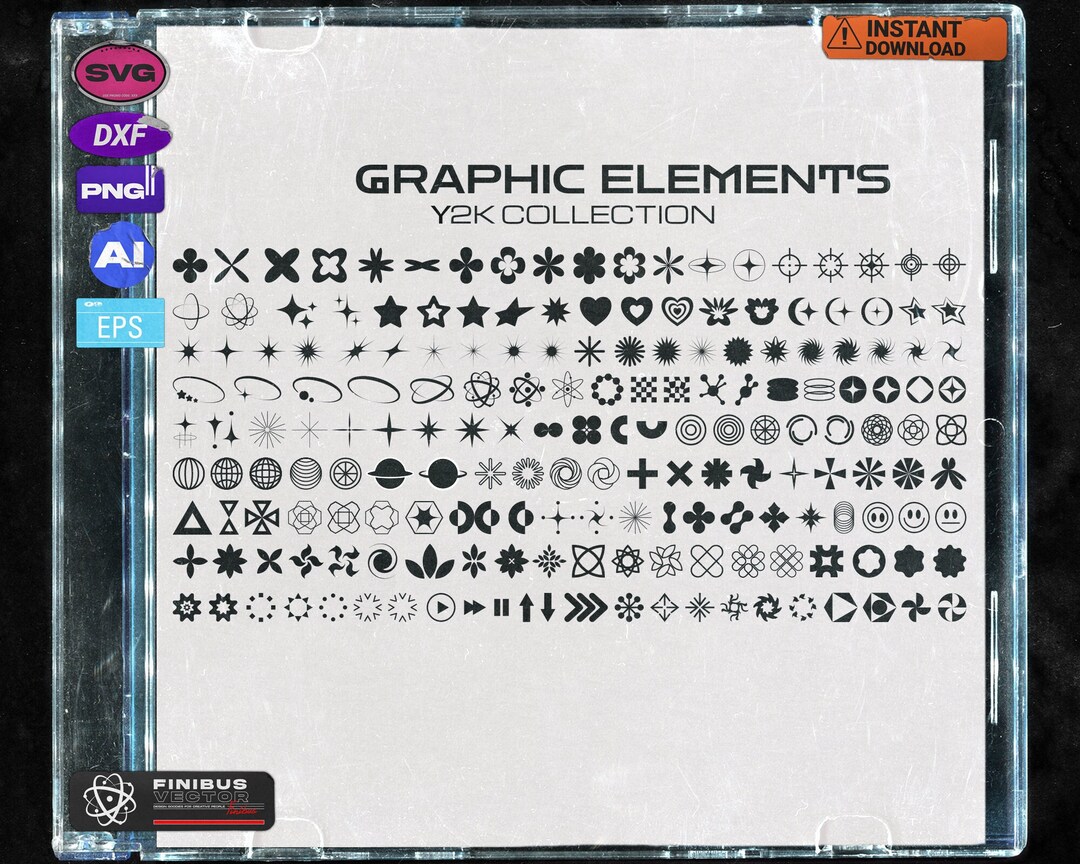 Y2K Aesthetic Icons and Vector Template 100 Resources for Logos ...