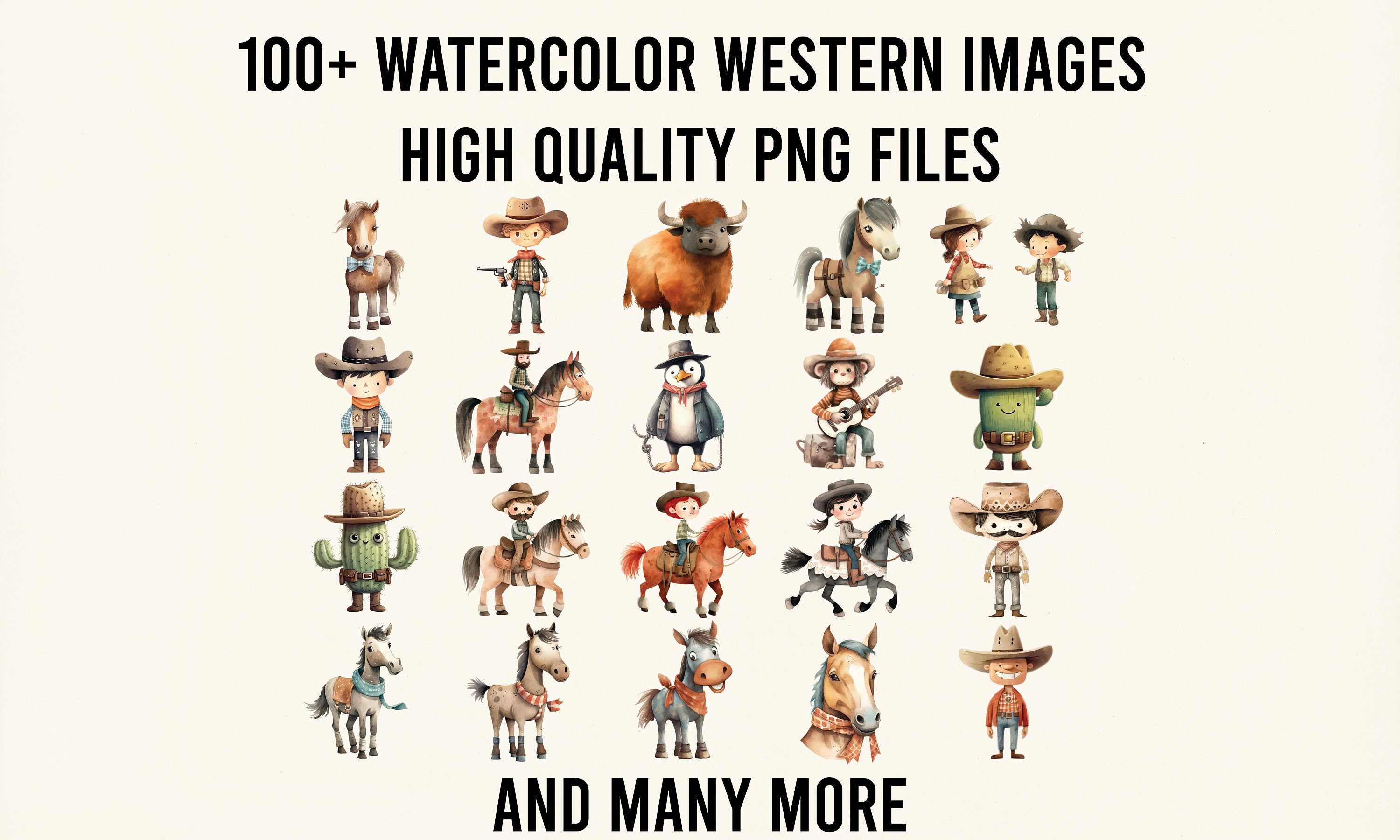 300+ Wild West Bundle Western Clipart Texas Horse Ranch Cowboy Bundle ...