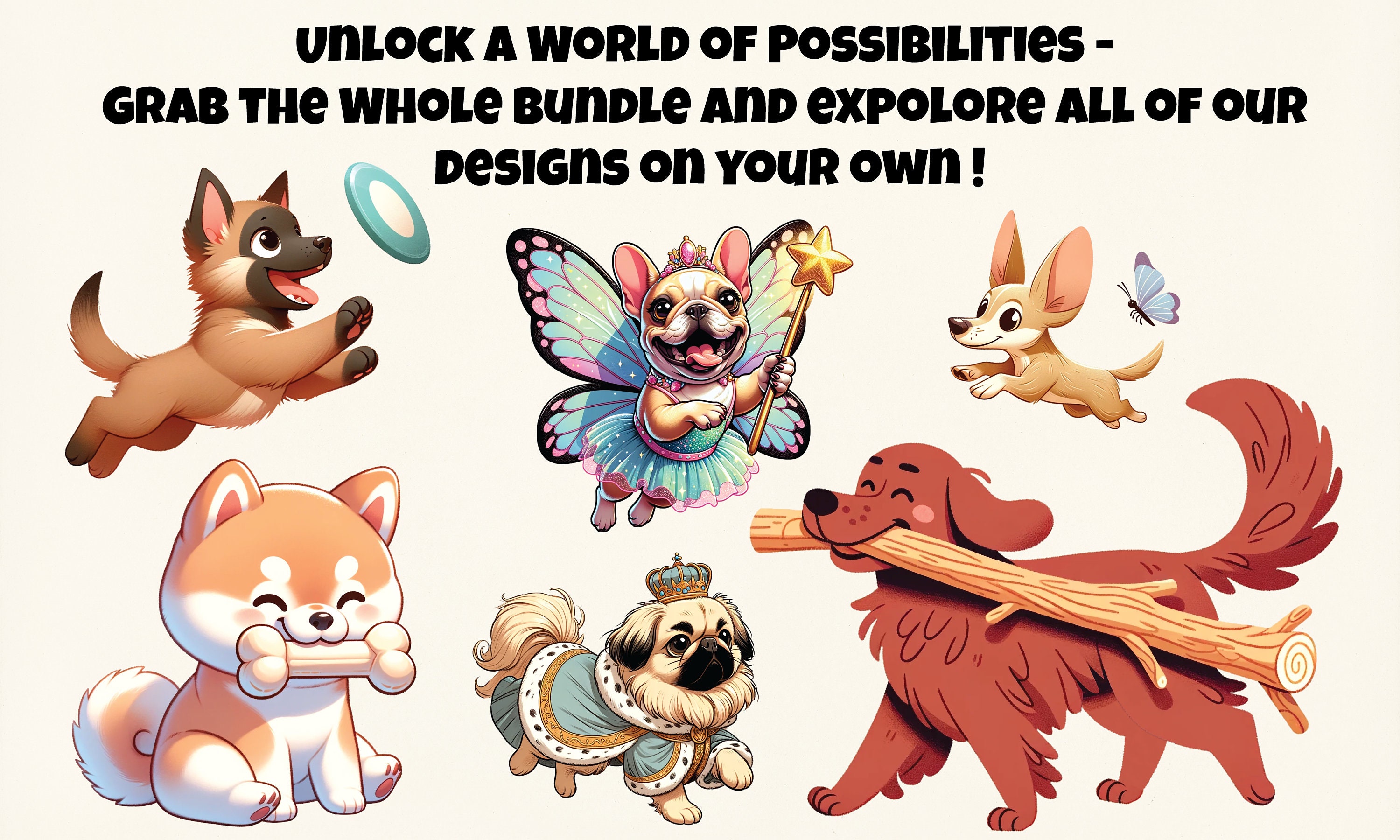 Mega Dogs PNG Clipart Bundle 1000 High Quality 300DPI Images Commercial ...