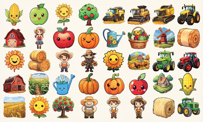 Cartoon Farm Animals Clipart 200 Farmyard Clipart Cute Farm Animals ...