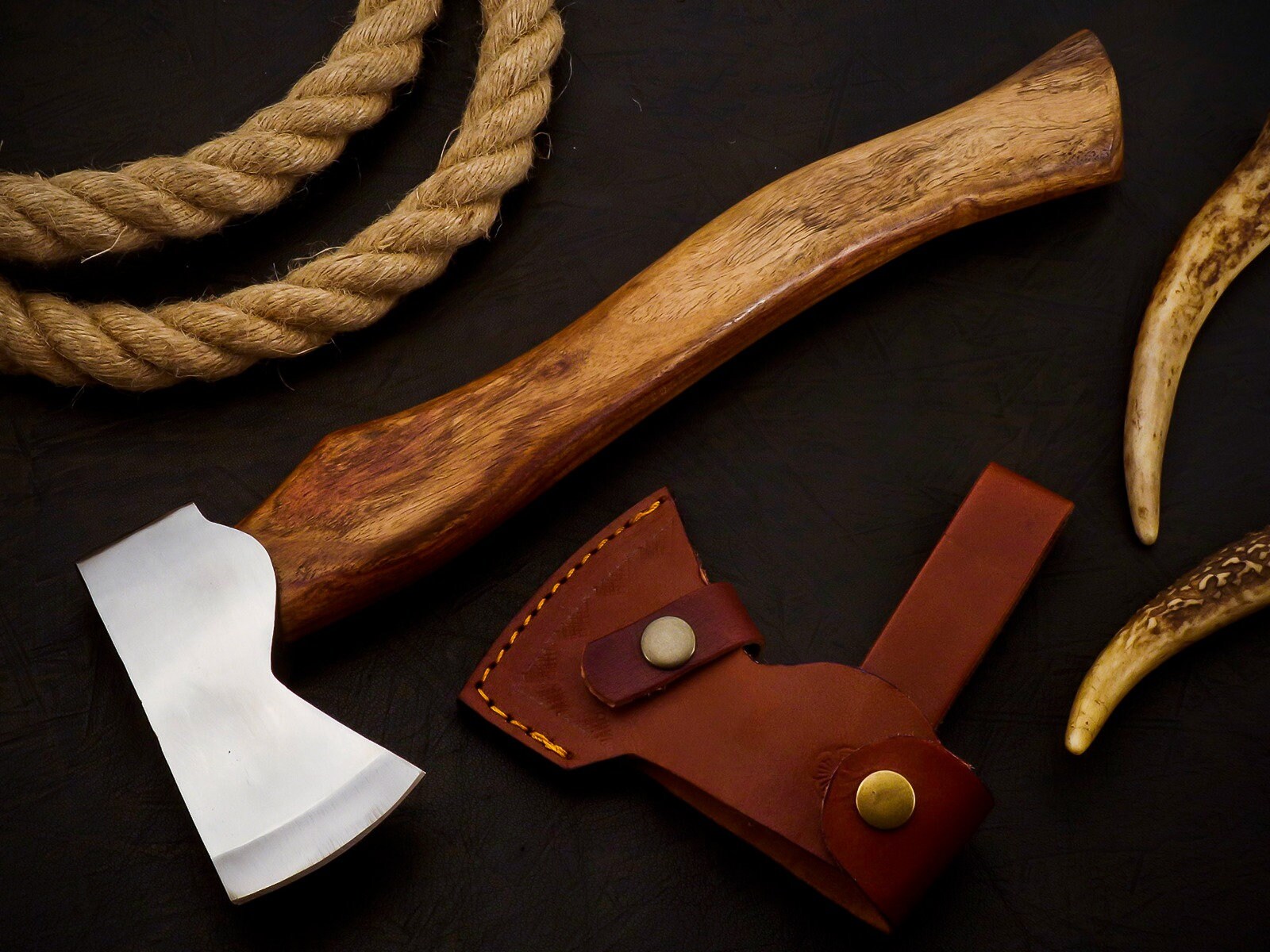 Engraved VINTAGE Bearded Viking AXE SCANDINAVIAN Hardwood Handle ...