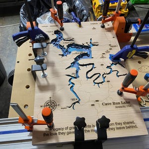 Cave Run Lake Topographical Map –laser Engraved 3D Wall Art Topography ...