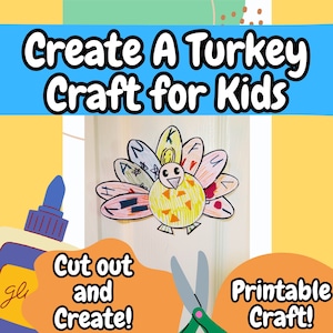 Paper Turkey Craft for Kids, Printable Arts and Craft Activity, Cut and ...