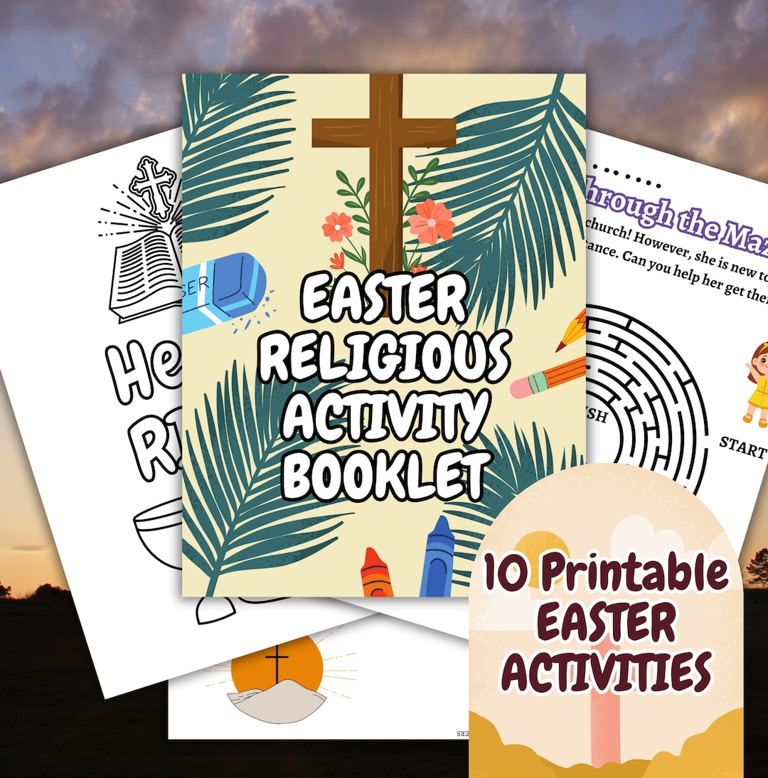 Christian Easter Activity Book, Religious Puzzle Book Games, Fun Fill ...