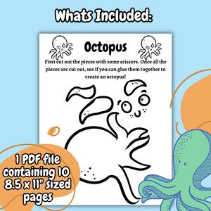 Sea Life Craft for Kids, Ocean Animal Printable Arts & Crafts Activity ...