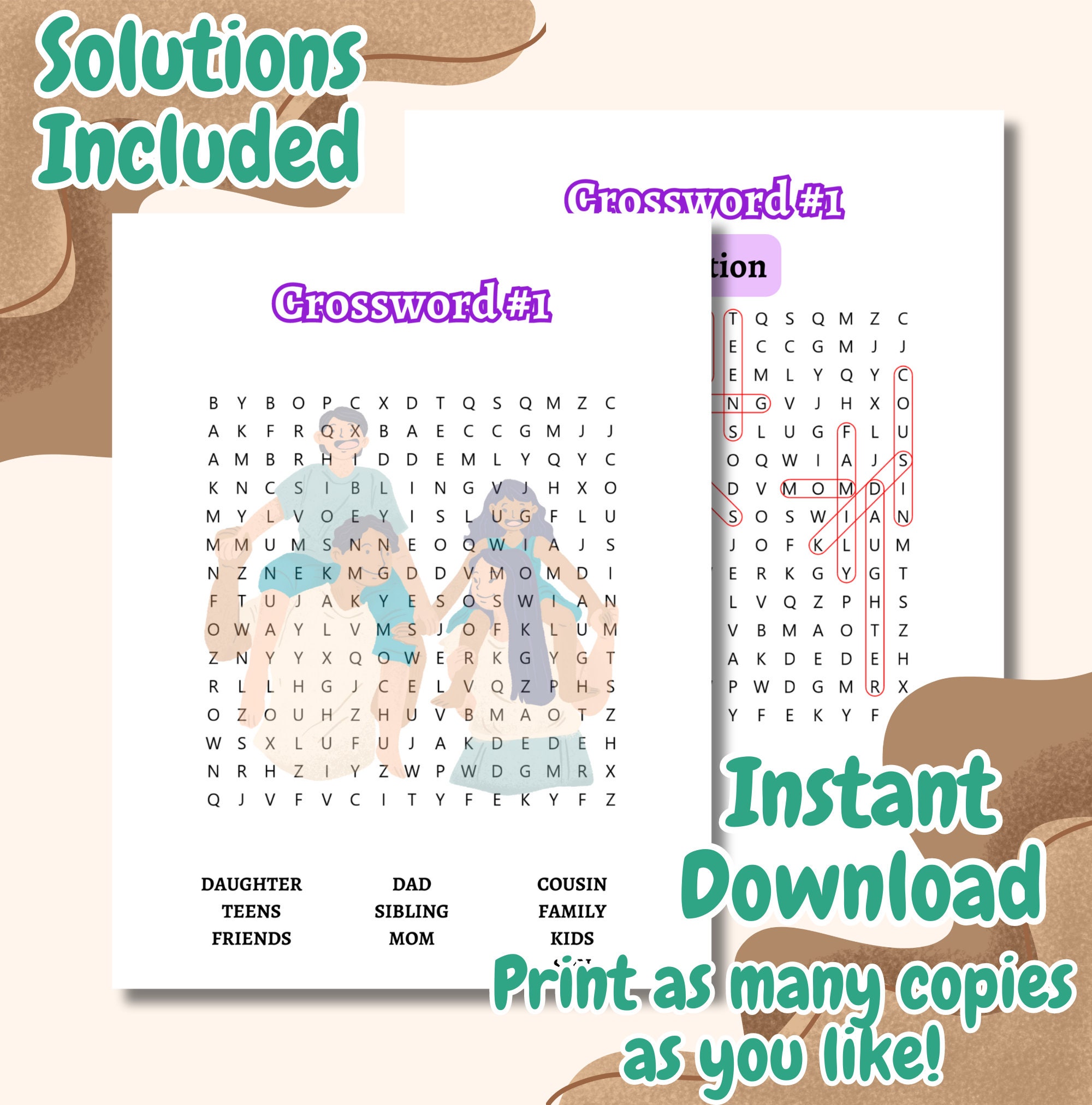 Family Day Word Search Puzzles, Family Word Find Game, Printable Puzzle ...
