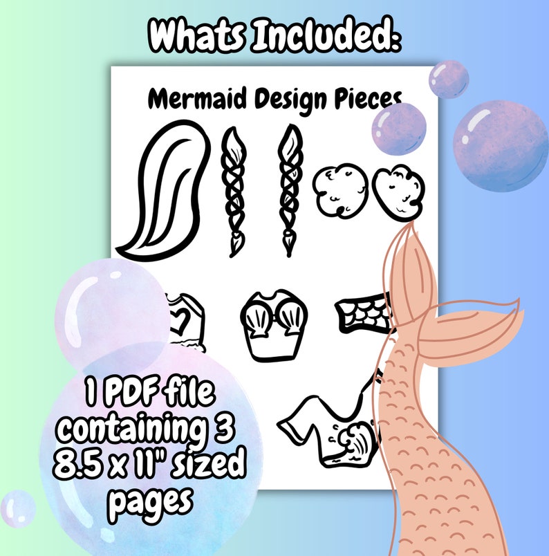 Mermaid Craft for Kids, Ocean Arts & Crafts Printable Activity, Color ...