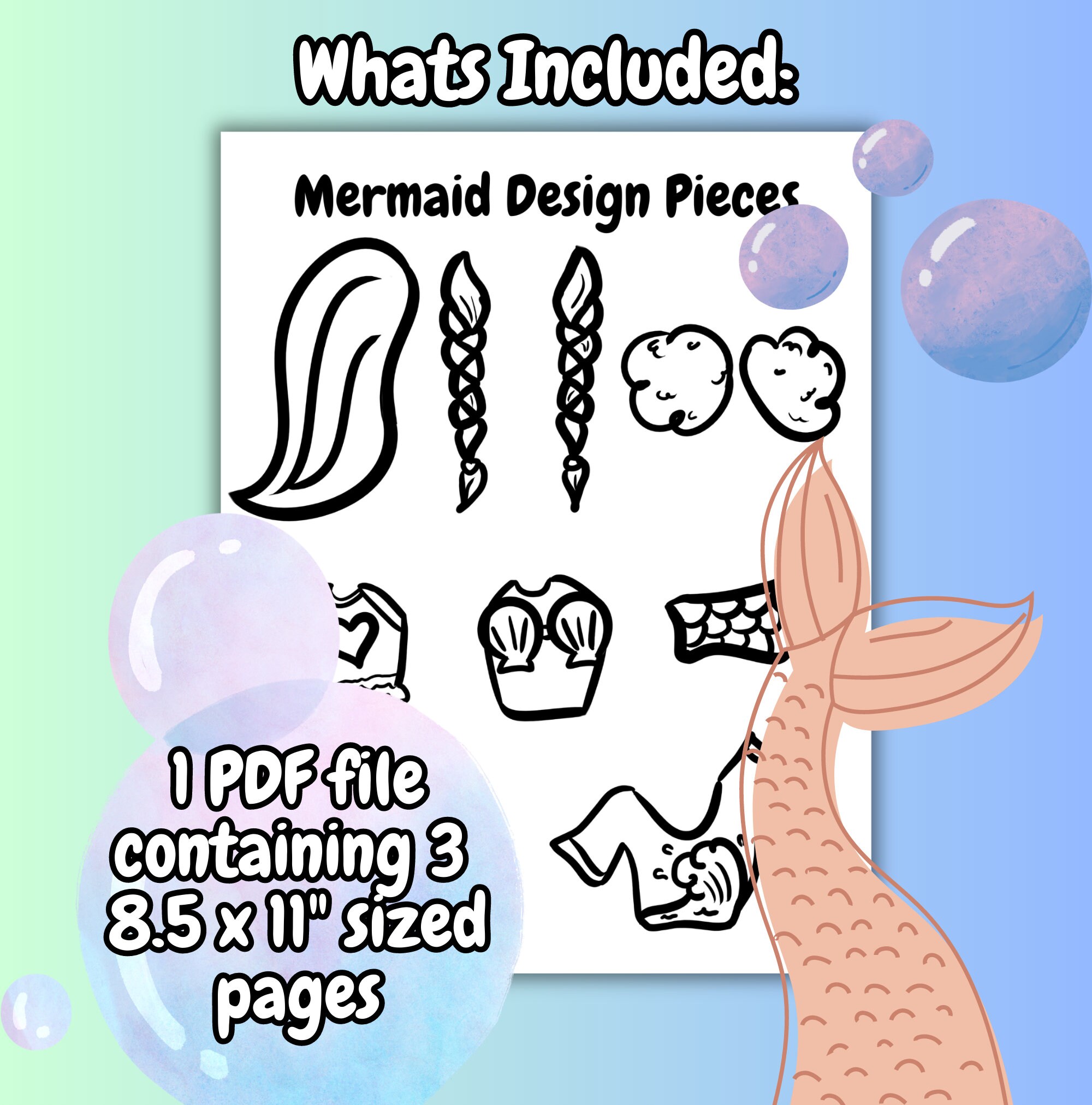 Mermaid Craft for Kids, Ocean Arts & Crafts Printable Activity, Color ...