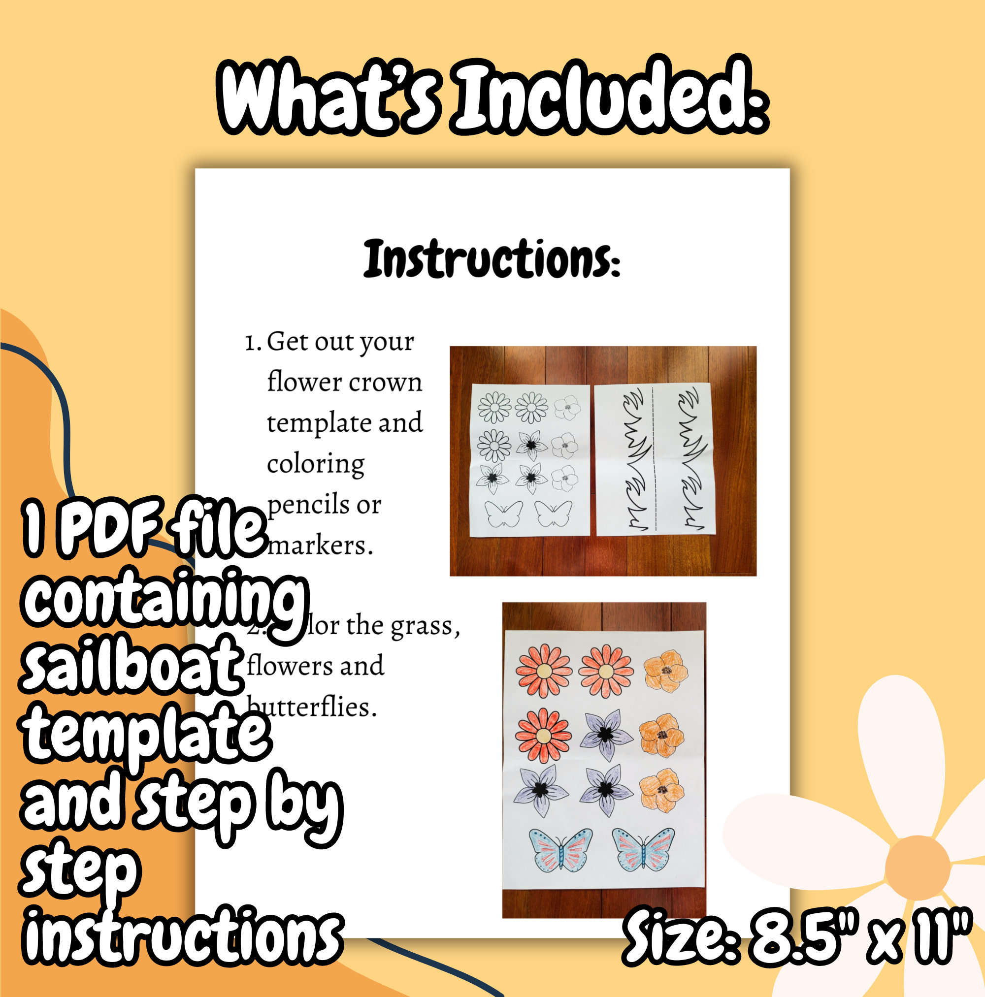 Spring Flower Crown Paper Craft for Kids, Printable Arts and Crafts ...