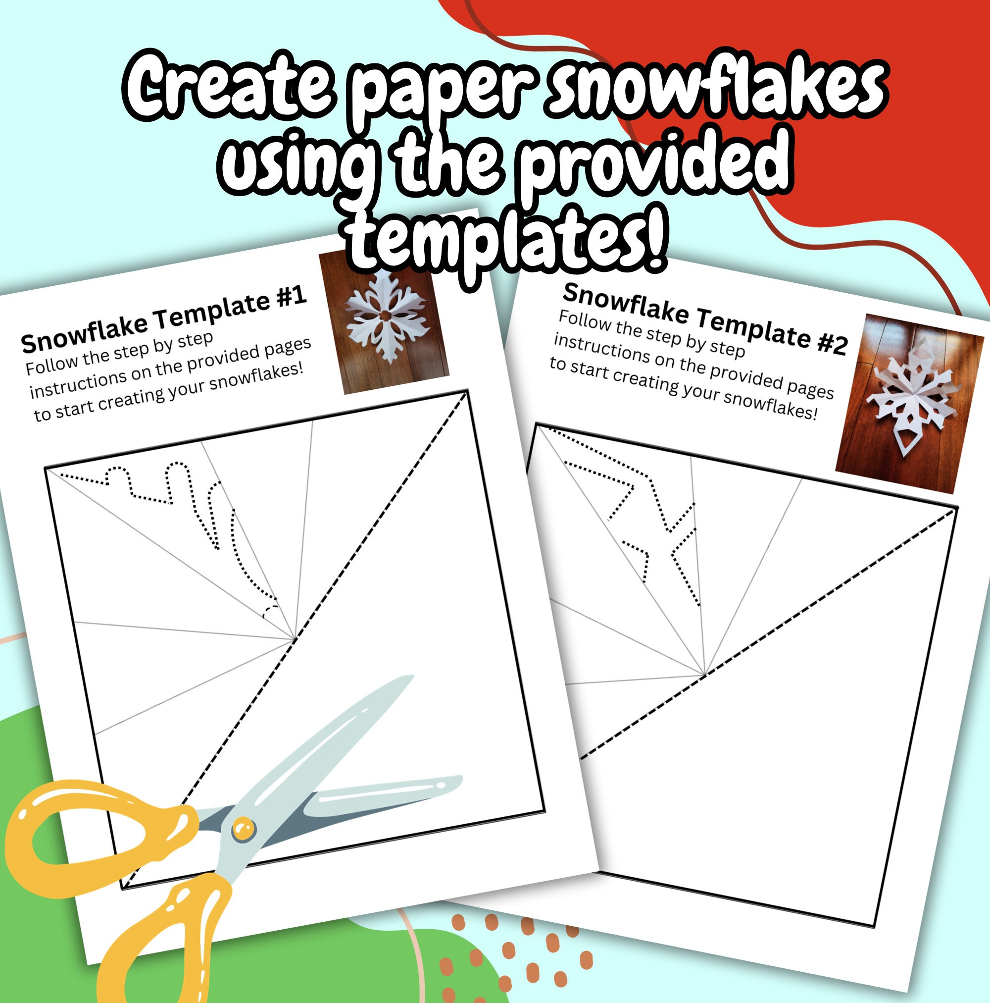 Paper Snowflake Table Craft for Kids, Printable Arts and Craft Activity ...
