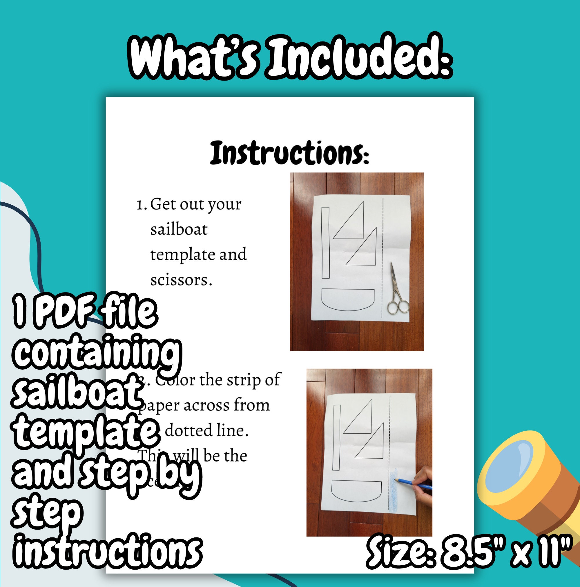 Sailboat Paper Craft for Kids, Printable Arts and Craft Activity, Cut ...