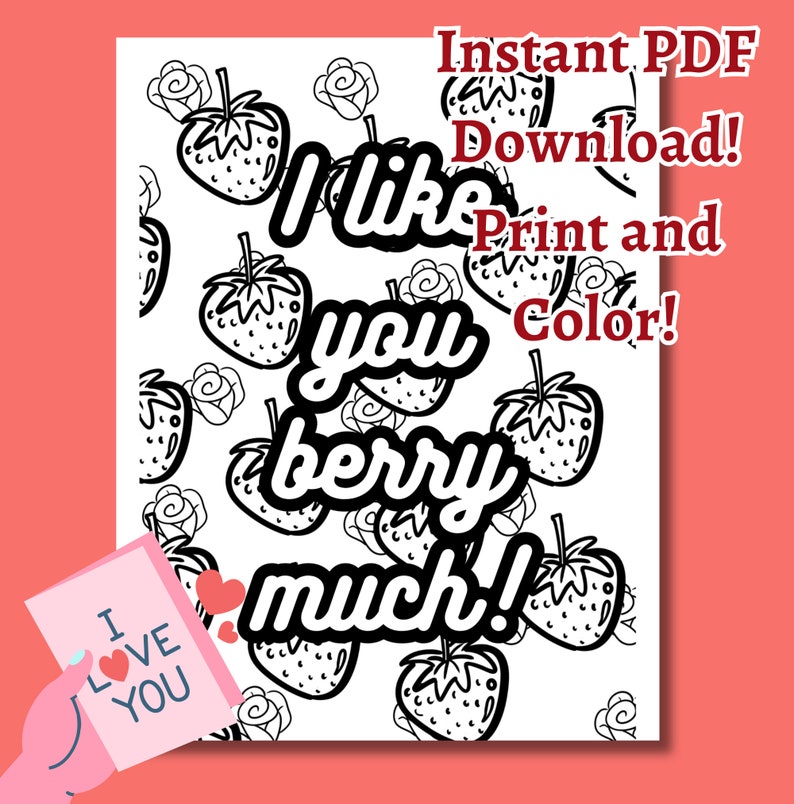 Valentine's Day Coloring Pages, Printable Valentines Puns, Valentines ...