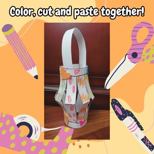 Paper Lantern Craft for Kids, Printable Arts and Craft Activity, Cut ...