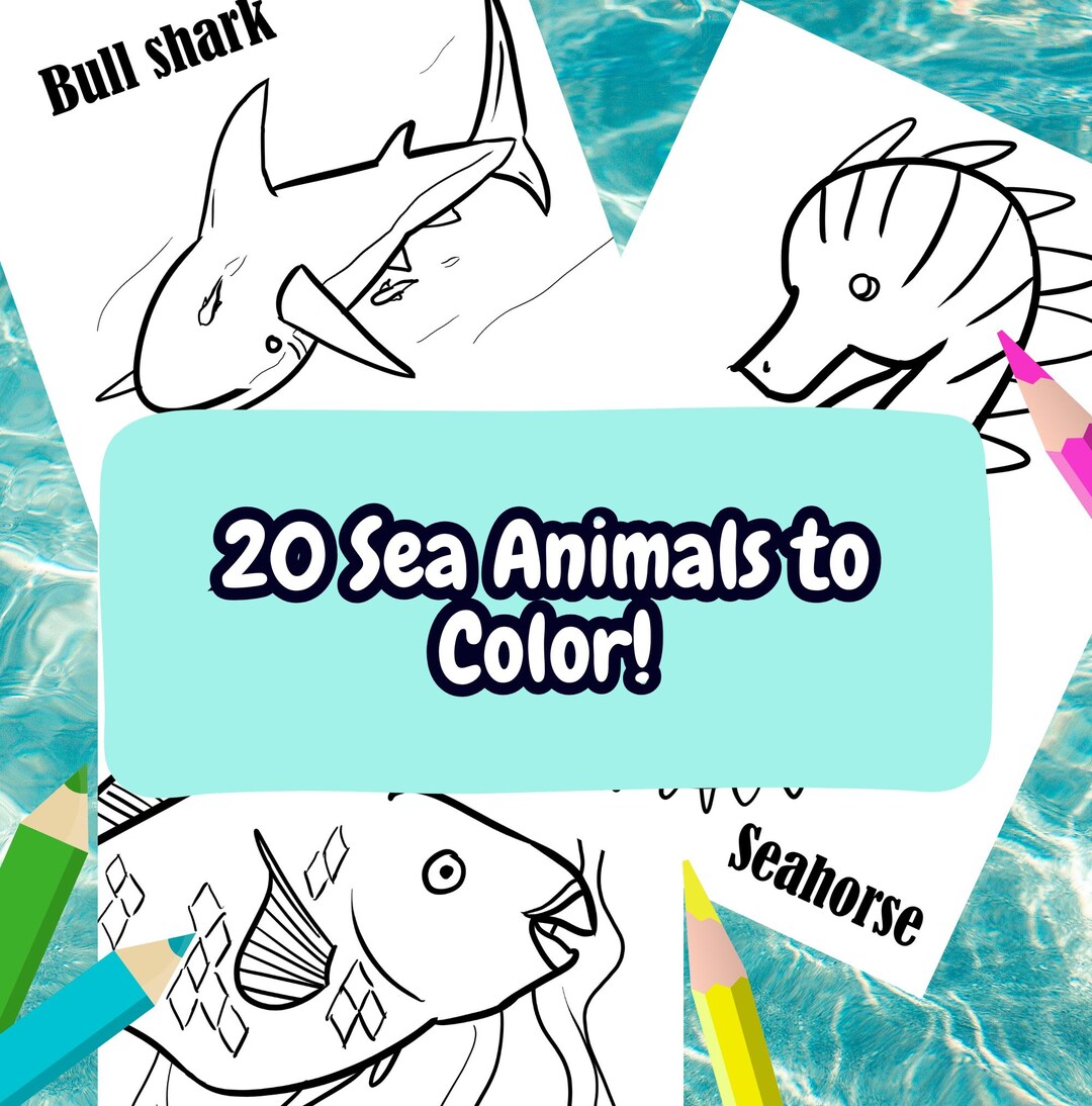 20 Ocean Animal Coloring Pages for Kids, Easy & Fun Activity Pages ...