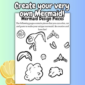 Mermaid Craft for Kids, Ocean Arts & Crafts Printable Activity, Color ...