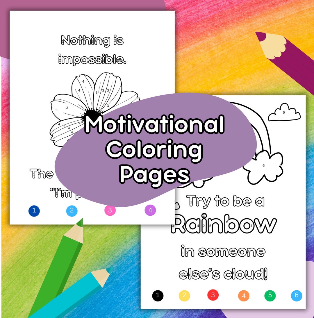 Motivational Quotes Coloring Pages, Color by Number Page for Kid, Easy ...