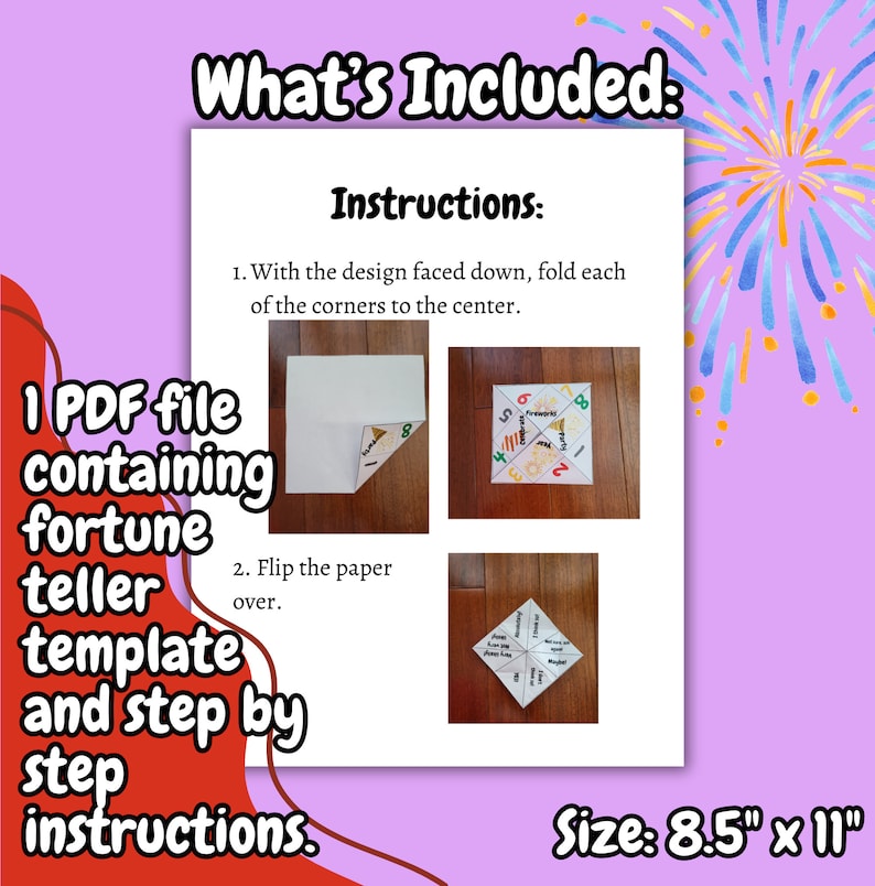 New Year's Fortune Teller Craft for Kids, Printable Arts and Craft ...