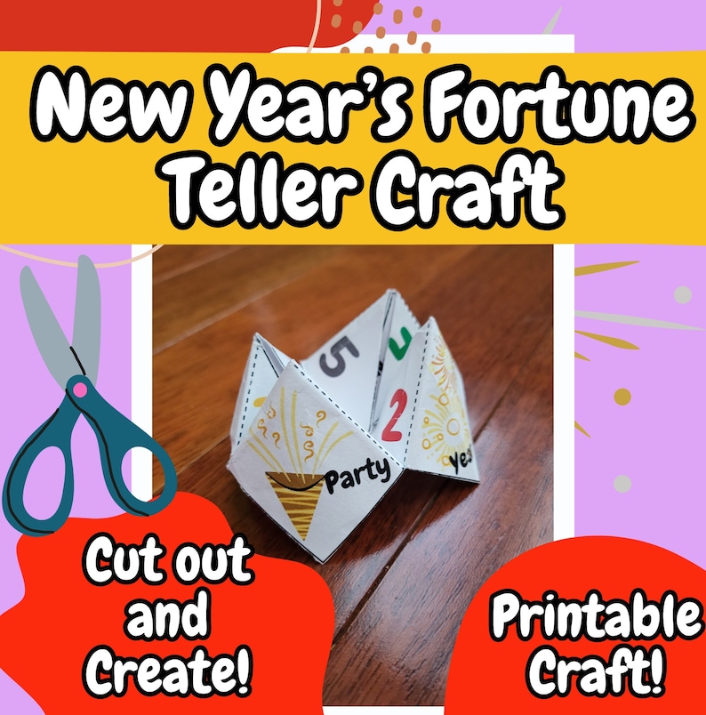 New Year's Fortune Teller Craft for Kids, Printable Arts and Craft ...