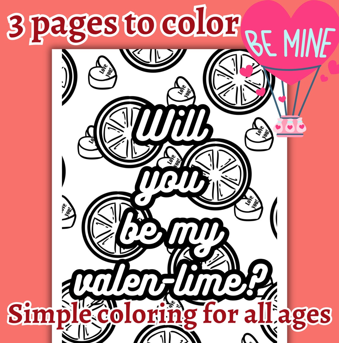 Valentine's Day Coloring Pages, Printable Valentines Puns, Valentines ...