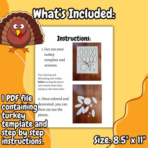 Paper Turkey Craft for Kids, Printable Arts and Craft Activity, Cut and ...