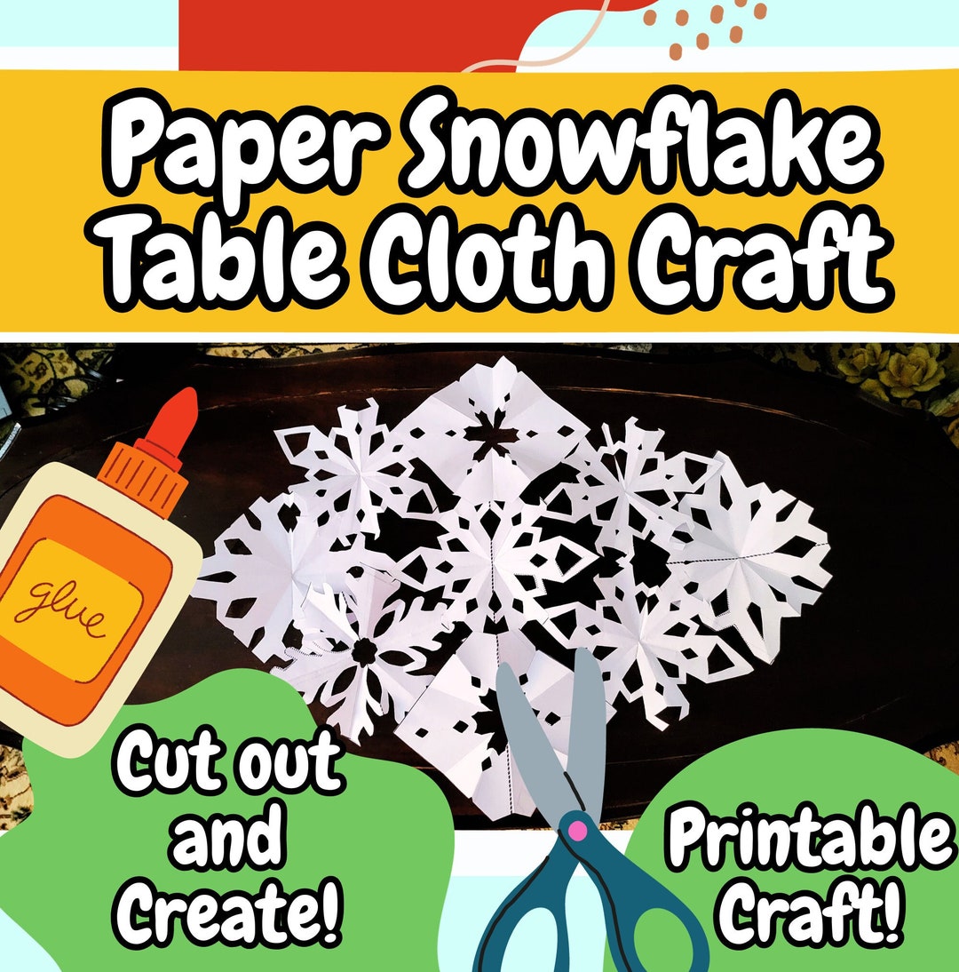 Paper Snowflake Table Craft for Kids, Printable Arts and Craft Activity ...