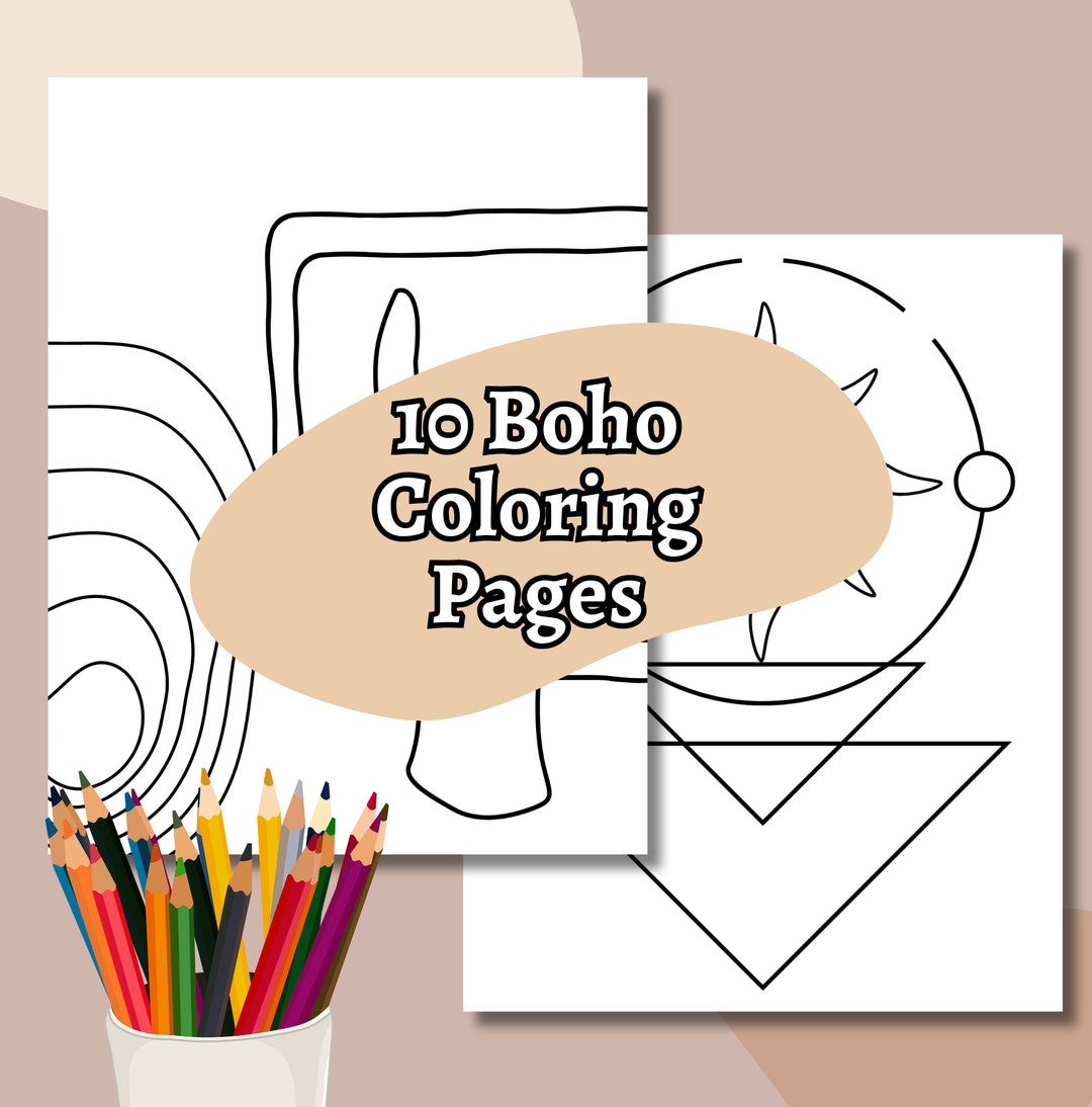 Boho Coloring Pages, Minimalist Coloring, Printable DIY Boho Wall Art ...