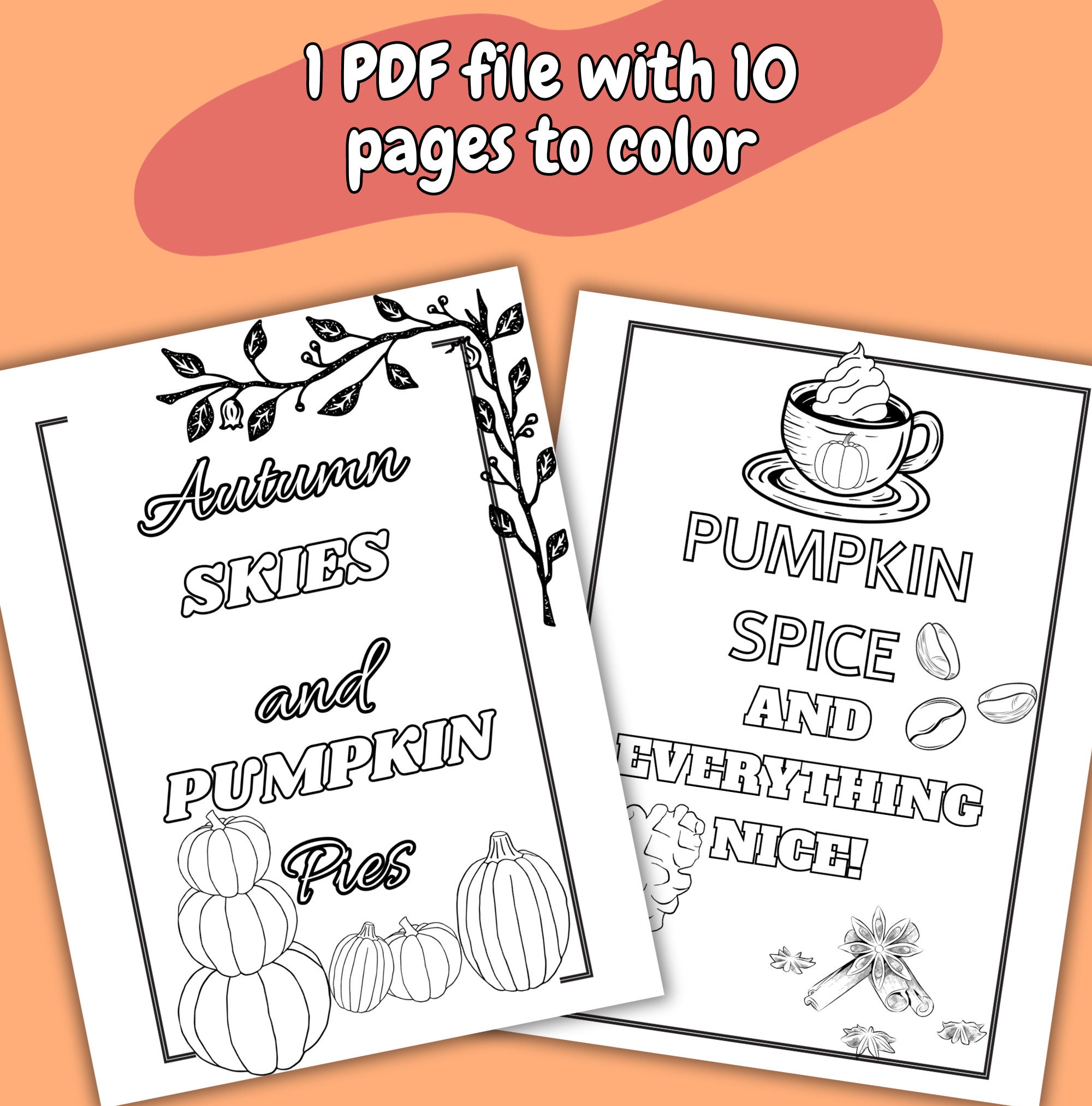 Fall Coloring Pages, Fall Printables, Quotes Wall Art Coloring Book ...