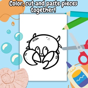 Sea Life Craft for Kids, Ocean Animal Printable Arts & Crafts Activity ...
