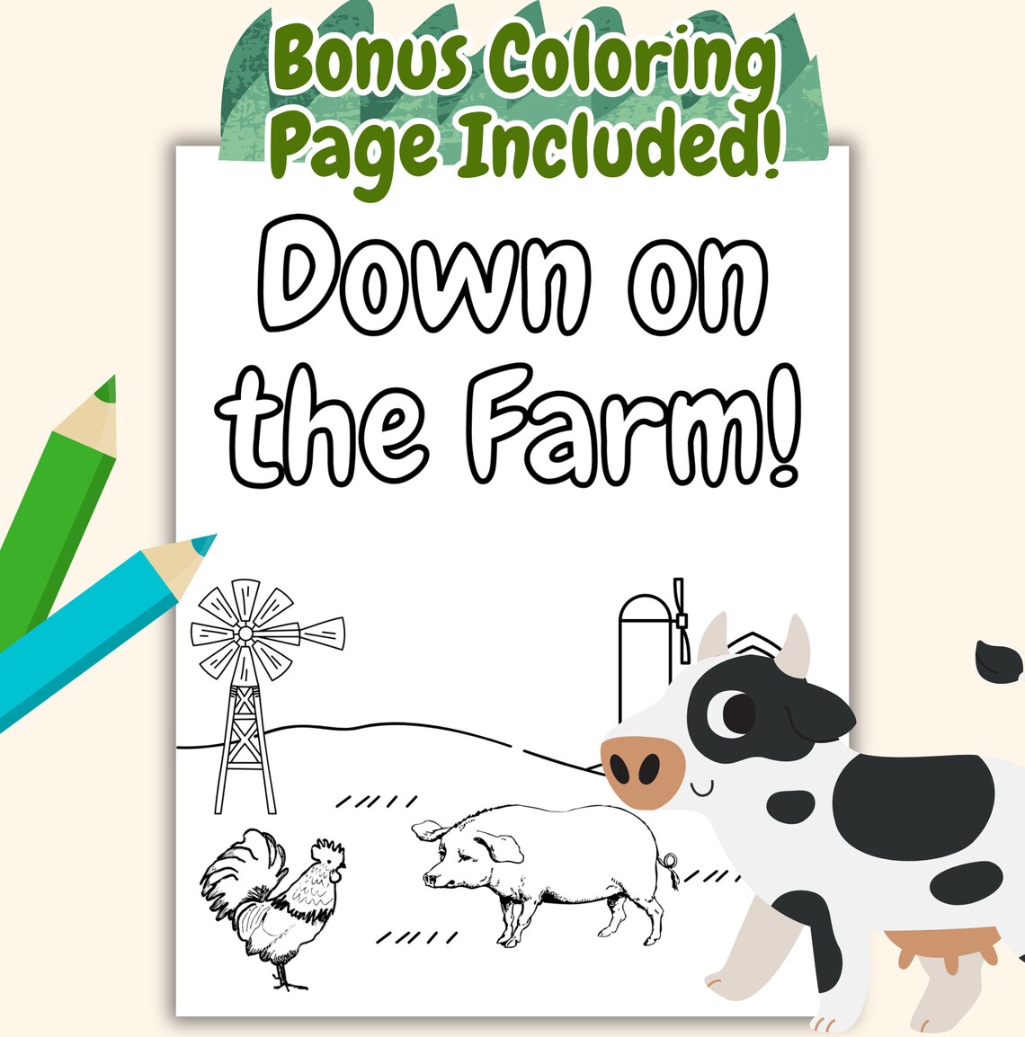 Farm Animal Crossword Puzzle Activity for Kids, Printable Learning Page ...