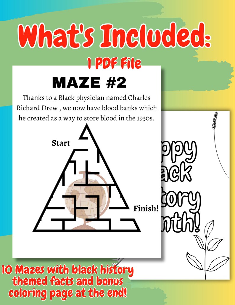 Black History Month Maze Activity Booklet, Learn About Black History ...