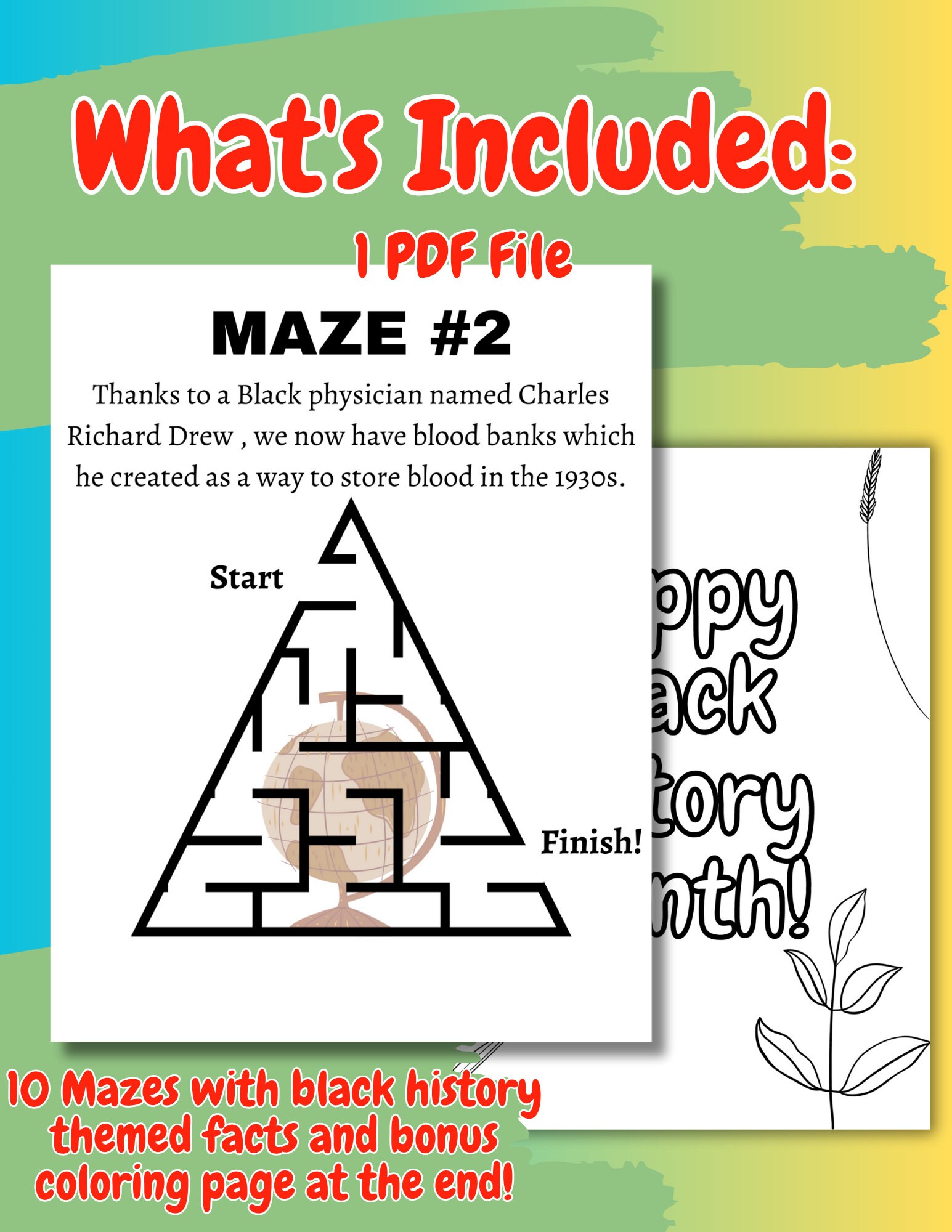 Black History Month Maze Activity Booklet, Learn About Black History ...