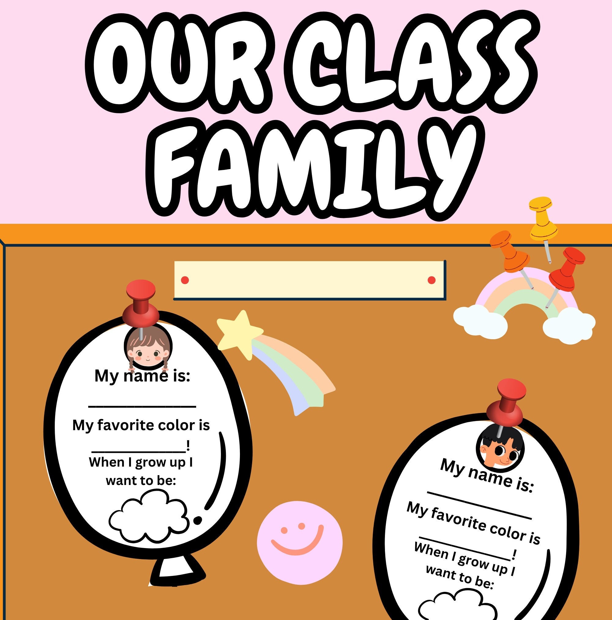 All About Me Poster, Printable Class Activity, Bulletin Board Arts ...