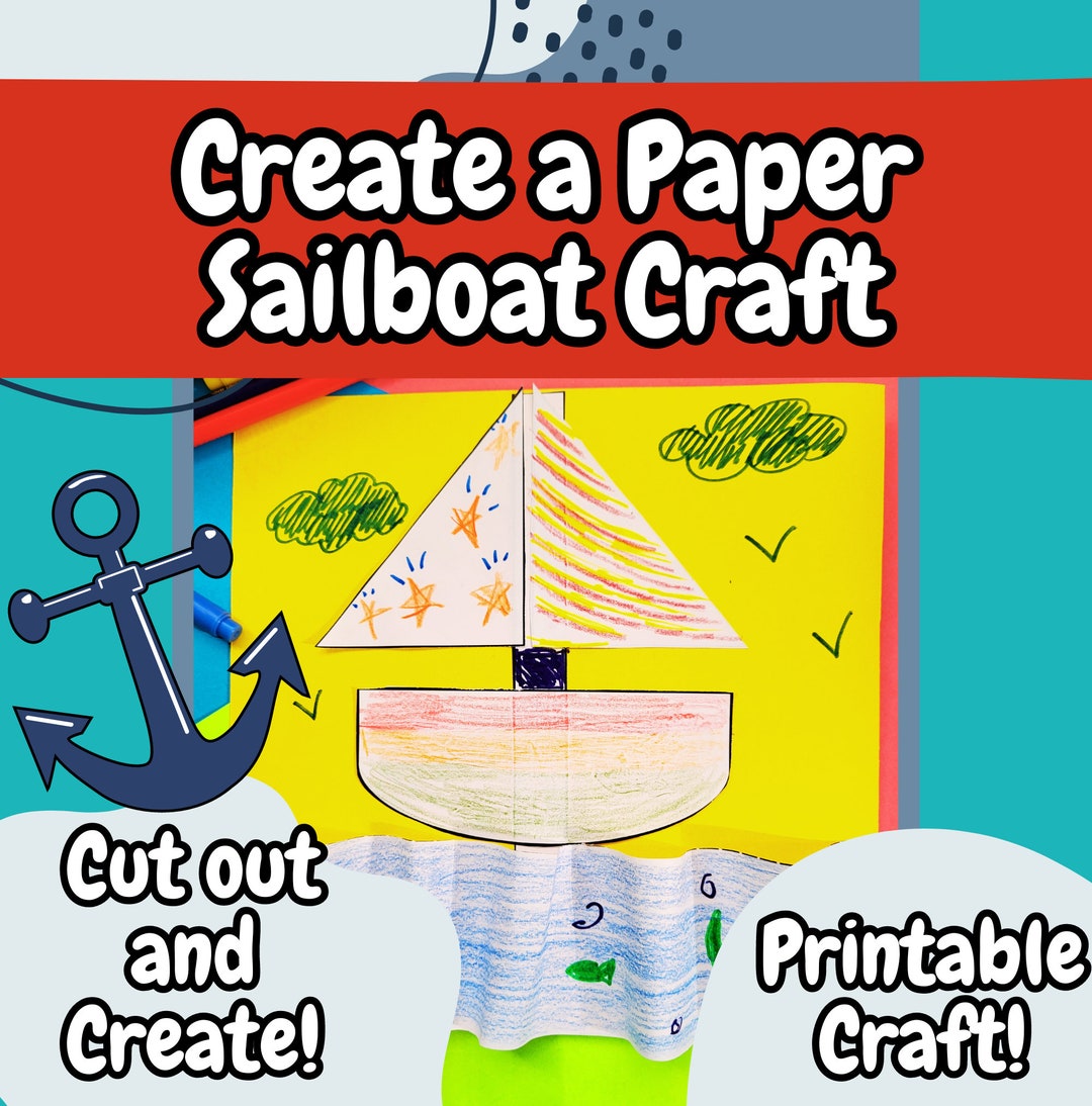 Sailboat Paper Craft for Kids, Printable Arts and Craft Activity, Cut ...