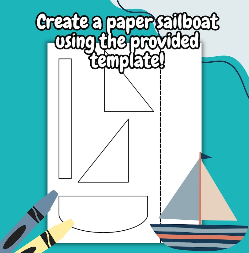 Sailboat Paper Craft for Kids, Printable Arts and Craft Activity, Cut ...
