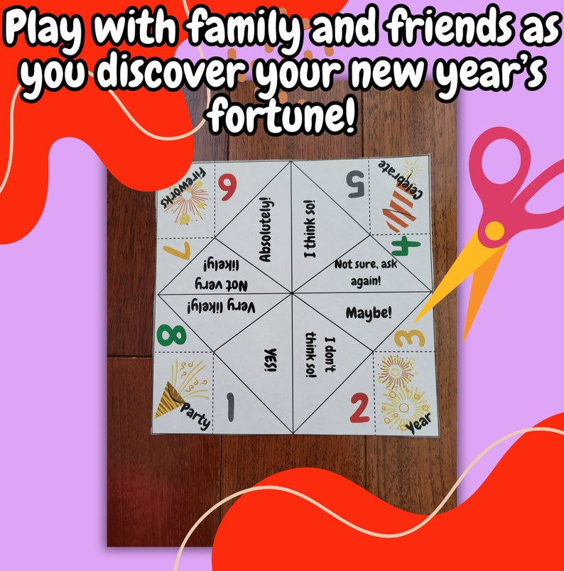 New Year's Fortune Teller Craft for Kids, Printable Arts and Craft ...