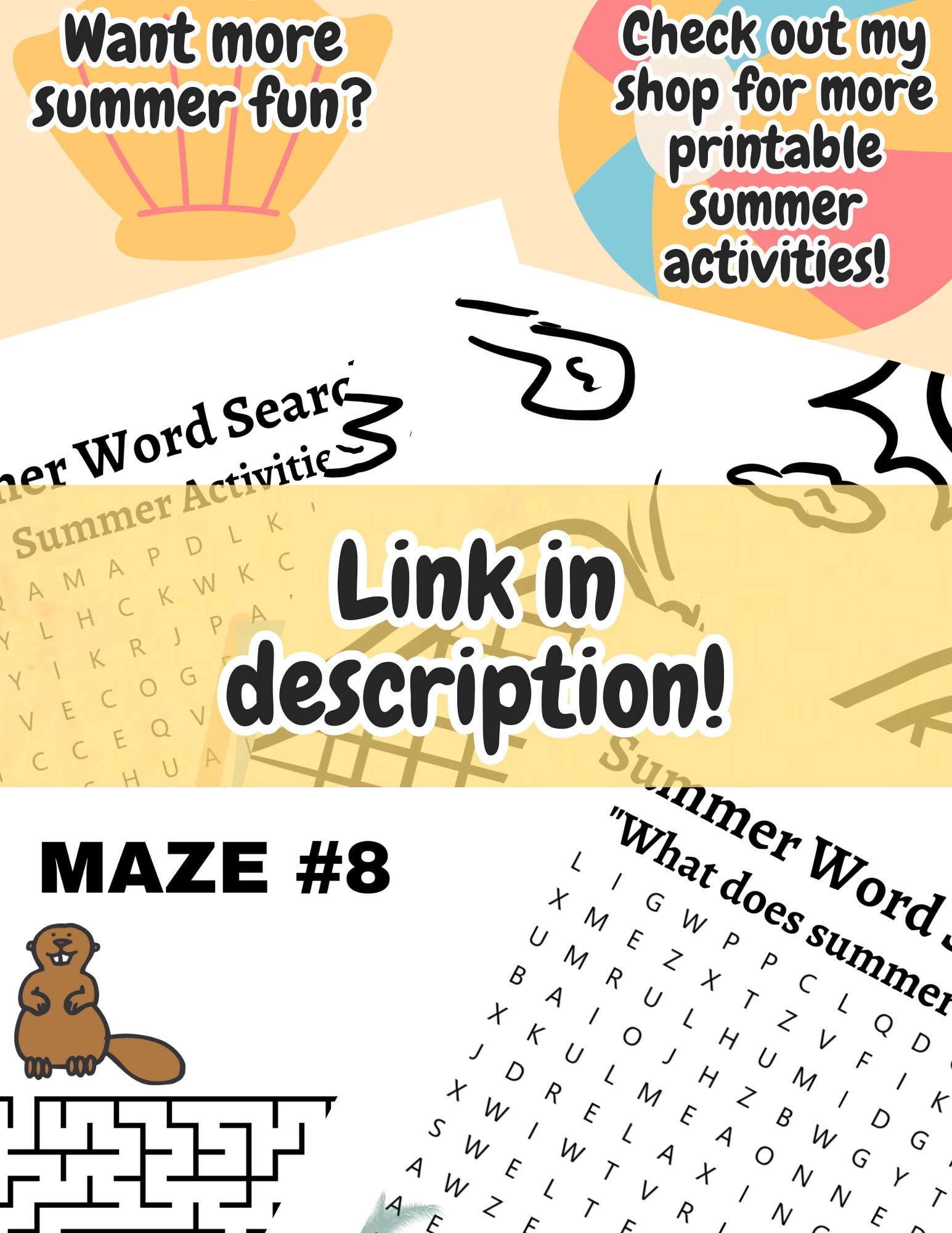 Summer Word Scramble Book, Printable Puzzles Book, Jumbled Word Book ...