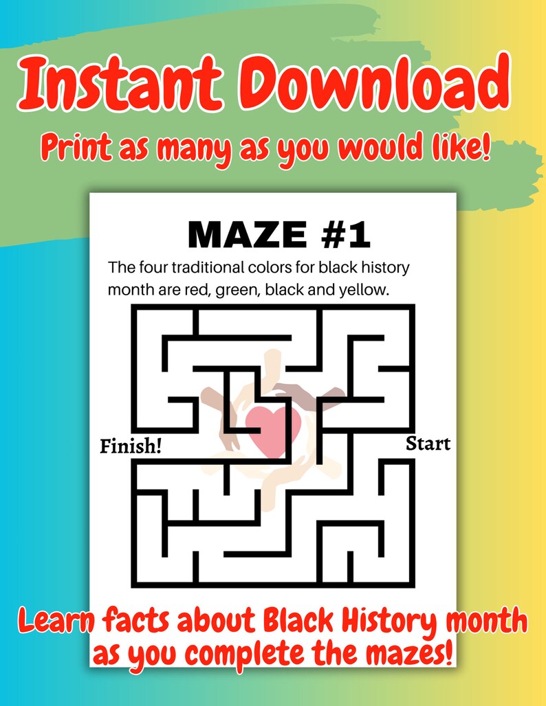 Black History Month Maze Activity Booklet, Learn About Black History ...