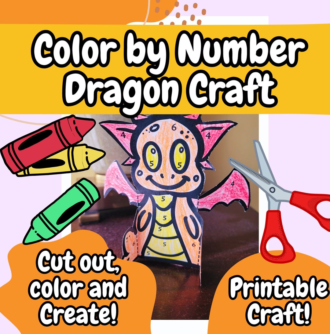 Color by Number Dragon Craft for Kids, Make a Paper Dragon Template ...