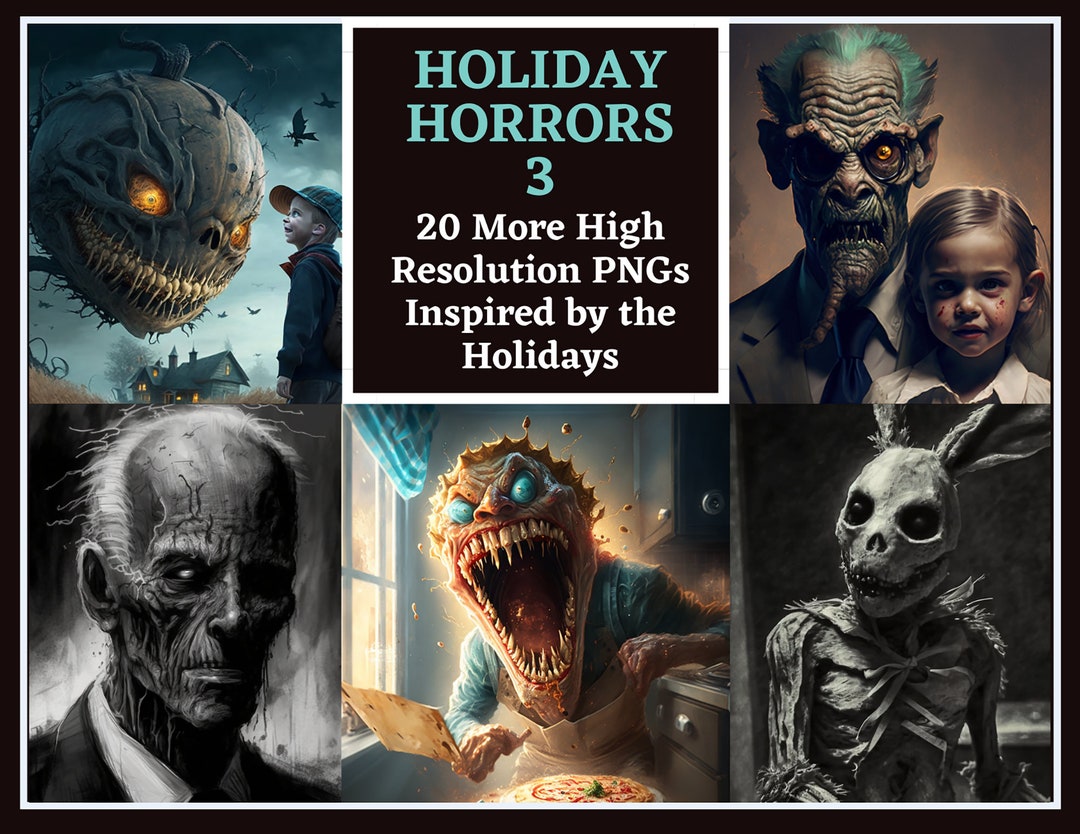 Third Holiday Horrors 20 PNG Clipart Pack | Creepy Horror Clip Art ...