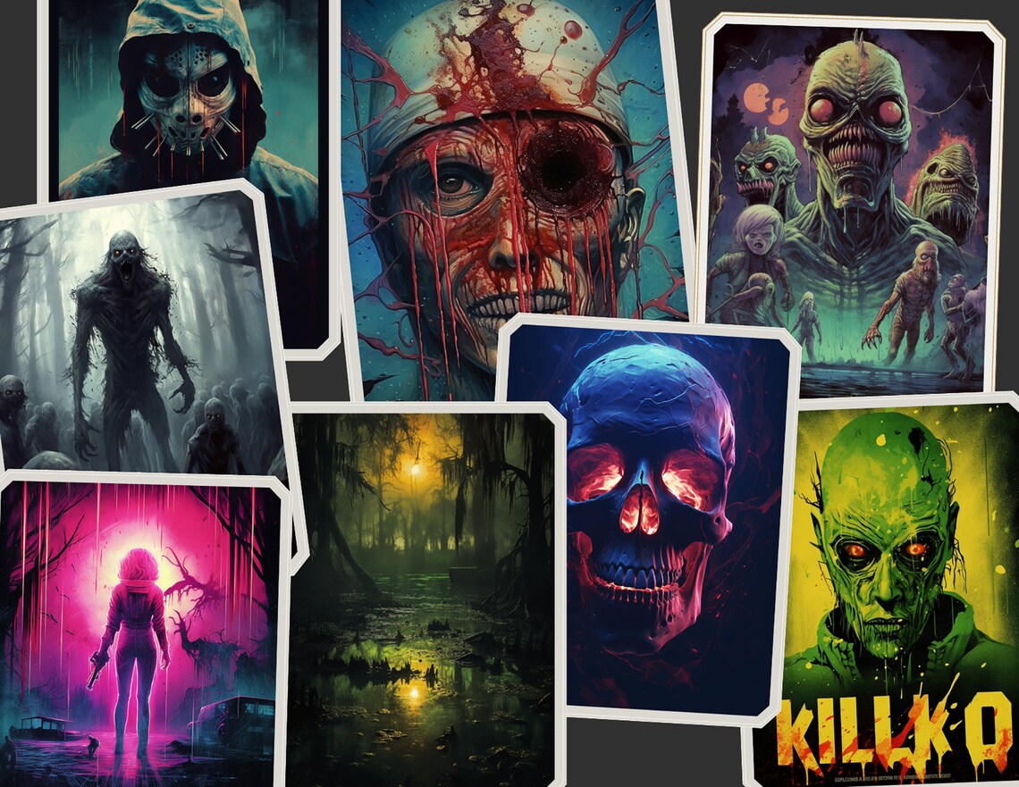 Collection of 20 Horror Posters Clipart Pack | PNG | Horror Movies ...