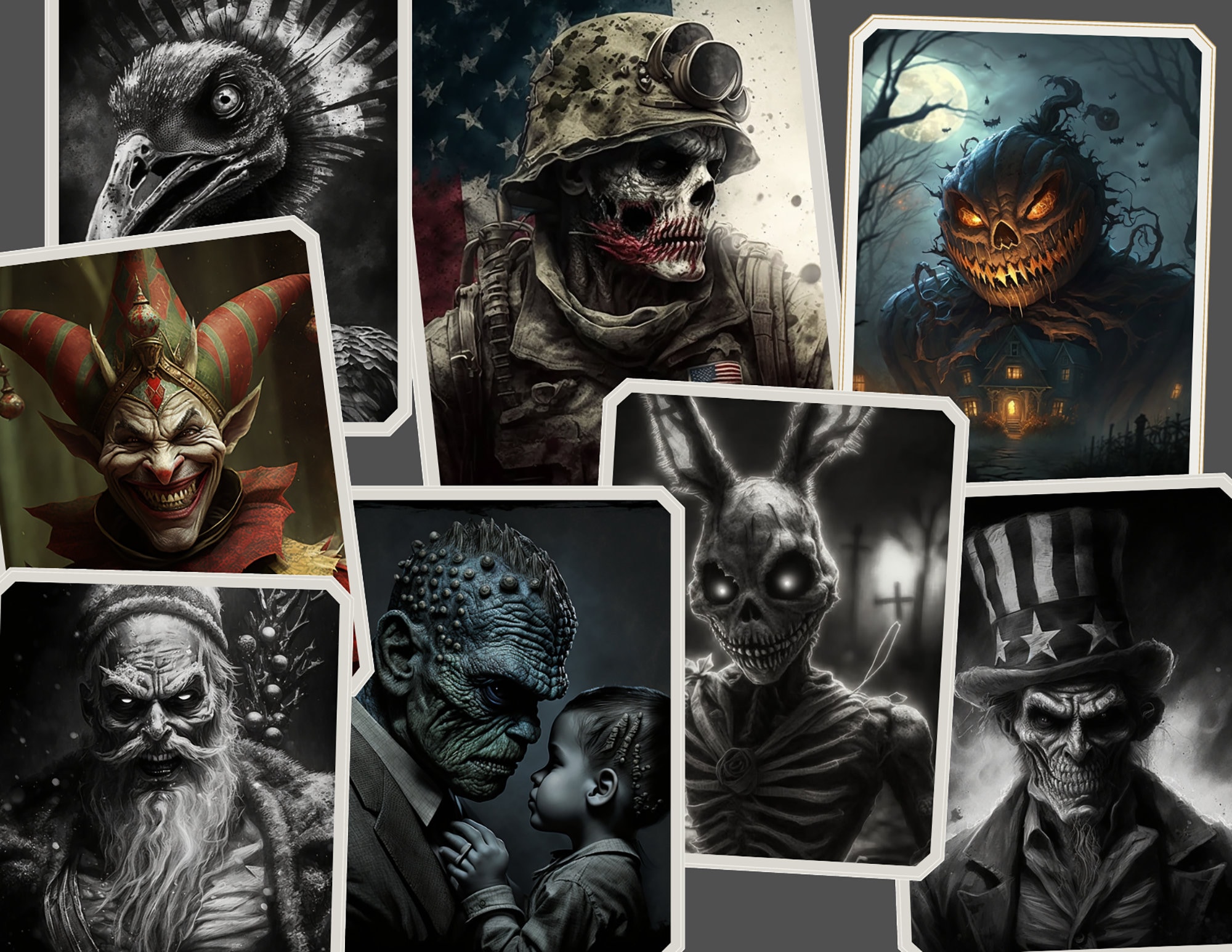 Holiday Horrors 20 PNG Clipart Pack | Creepy Horror Clip Art ...