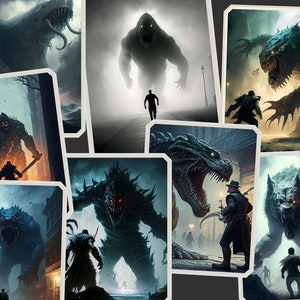 Man Vs Monster 20 Horror Clipart Pack PNG Dragons, Ghosts, Trolls Art ...